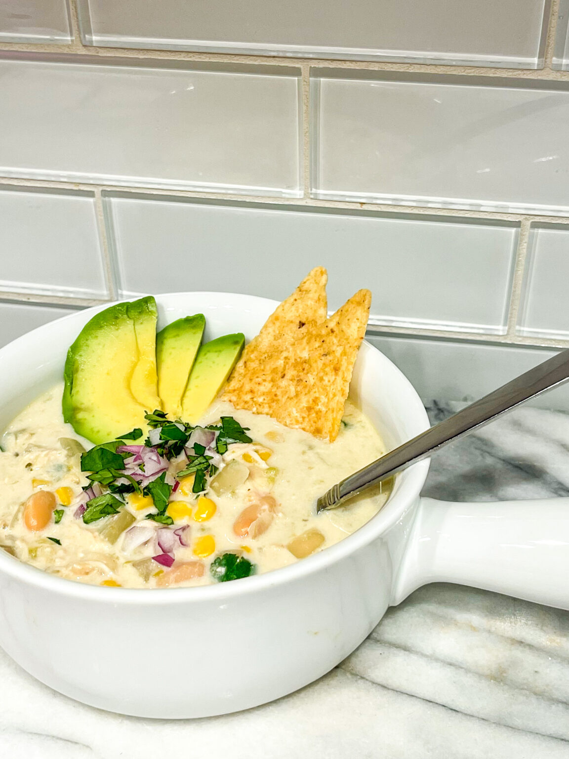 Slow Cooker White Chicken Chili - Janelle Rohner